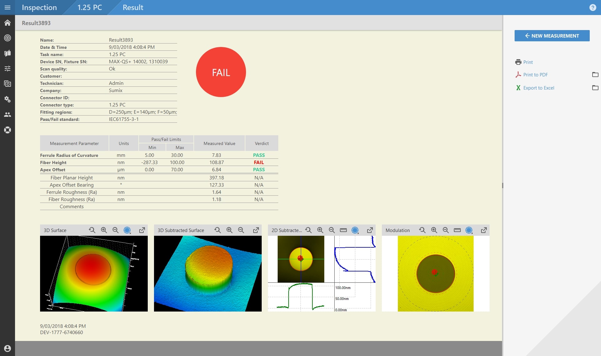 Sumix | Interferometers | MAX-QS+ for single fiber inspection
