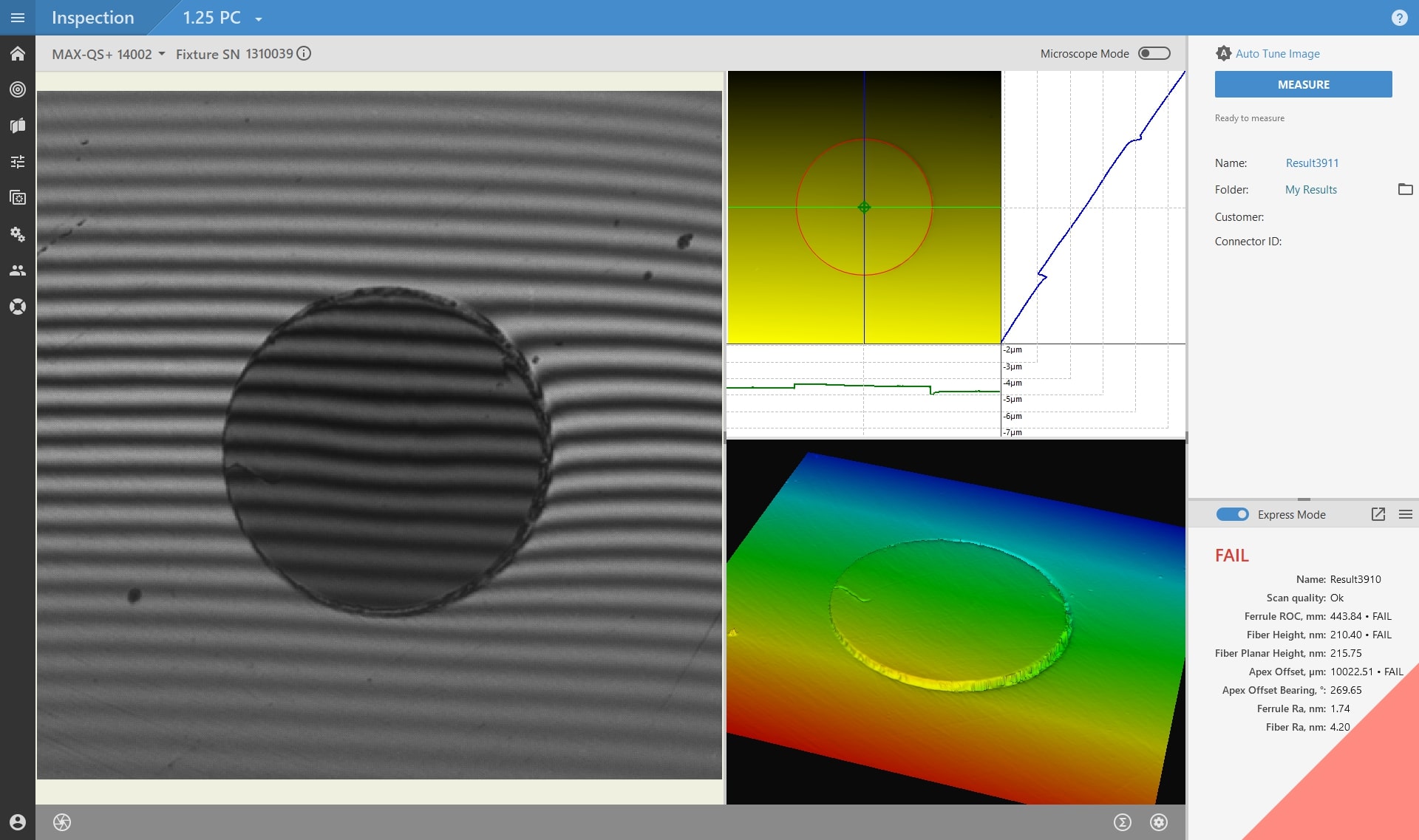 Sumix | Interferometers | MAX-QS+ for single fiber inspection